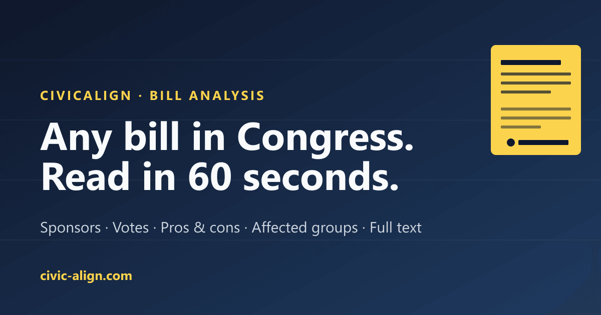 Search any U.S. bill in Congress — CivicAlign